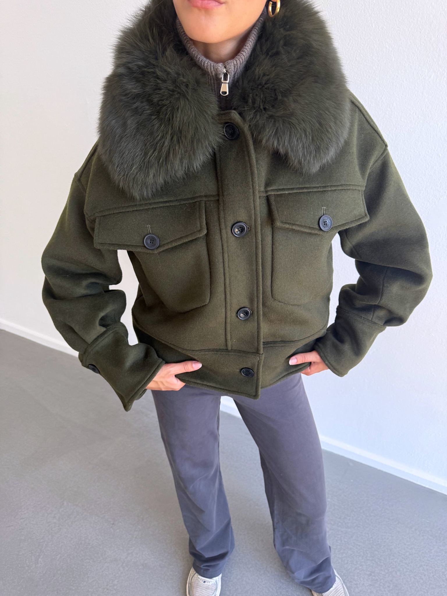 CHARLIE WOOL JACKET - DARK GREEN | MEOTINE.