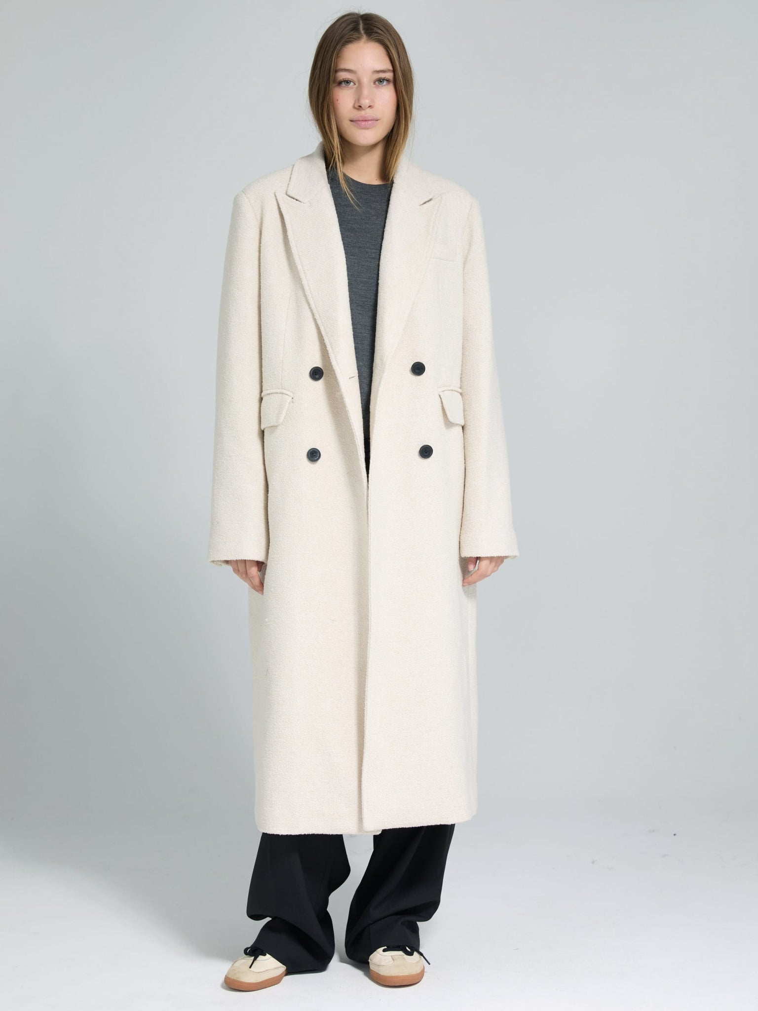 MILEY BOUCLE COAT - CRÈME | MEOTINE.