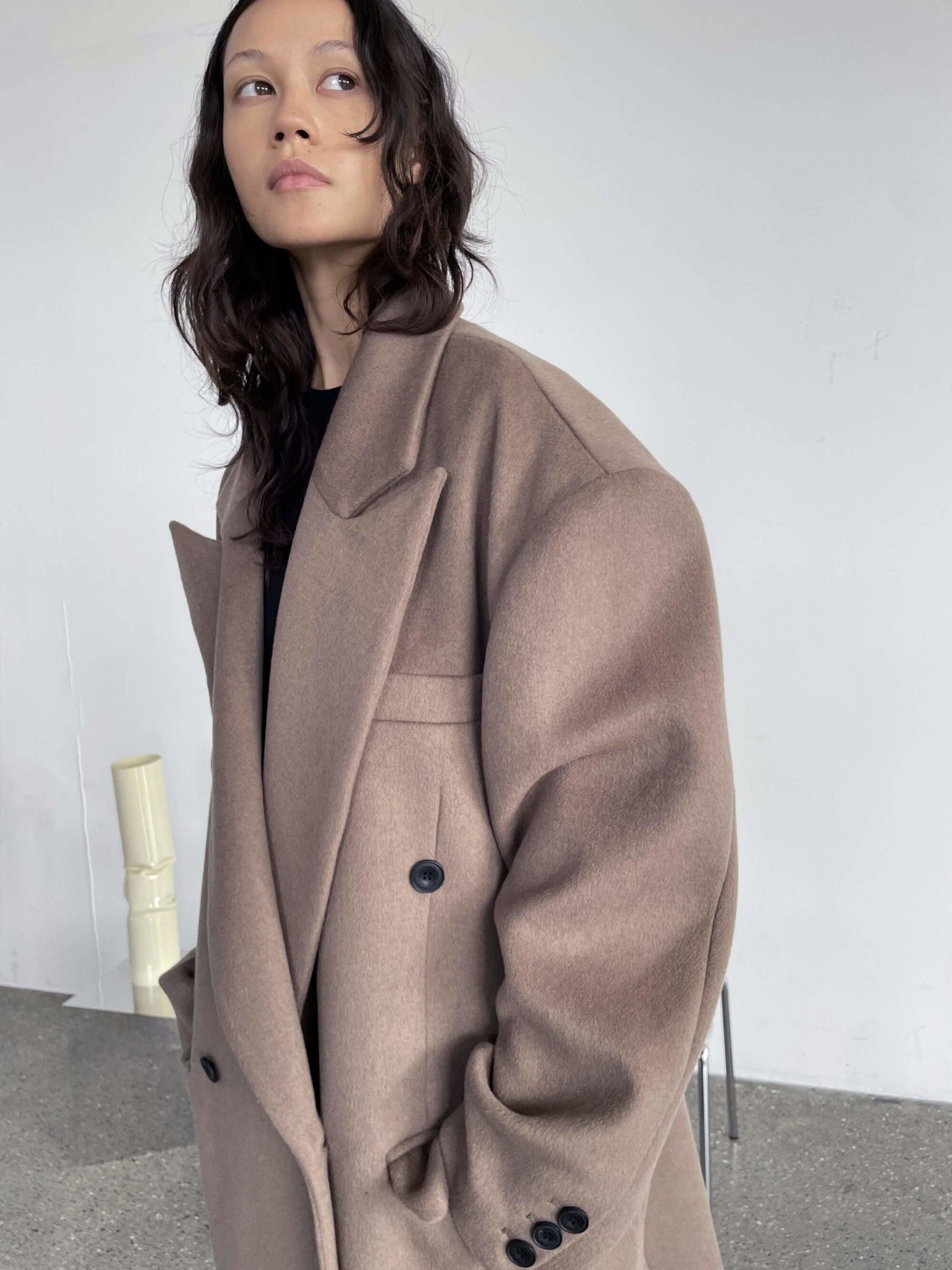 KYLIE WOOL COAT - BROWN | MEOTINE.
